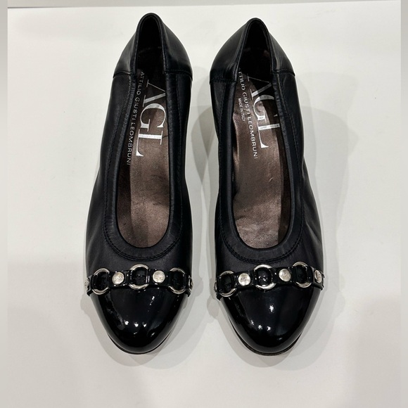 Agl | Shoes | Agl Leather Pumps Shoes Cap Toe Black Heels | Poshmark